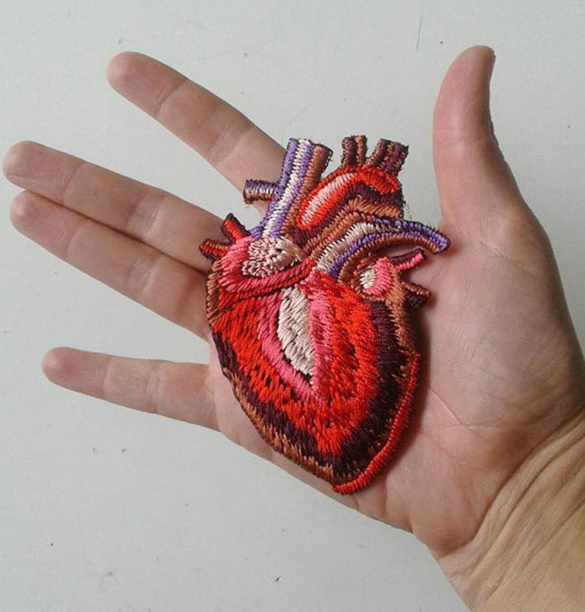 Moks152p Heart Patch Anatomical Heart Patch Embroidered - Etsy