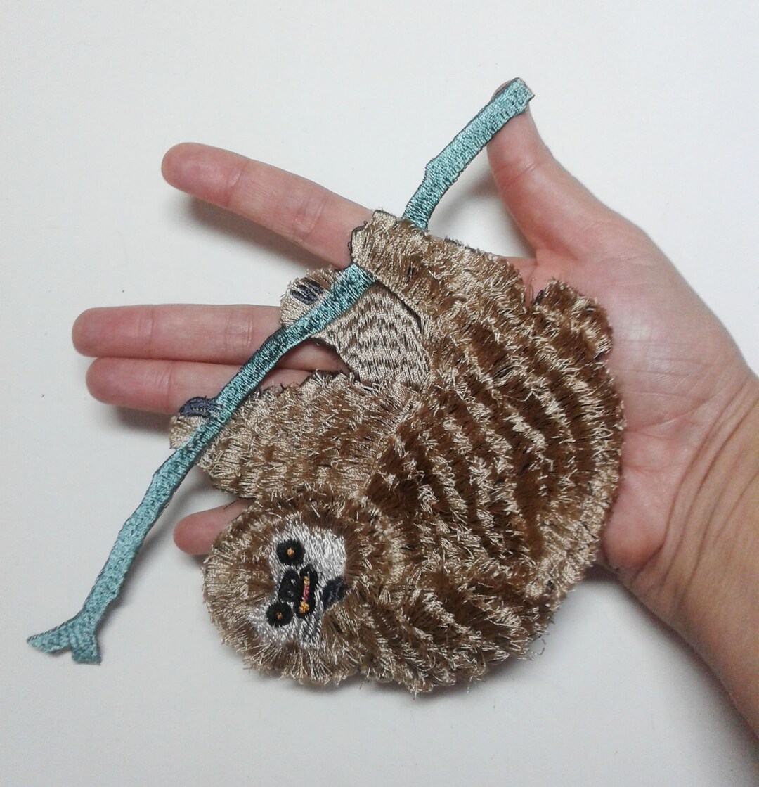 Moks268(p) Sloth Embroidered Patch, 3D Patch, Sloth Hanging in a Tree ...