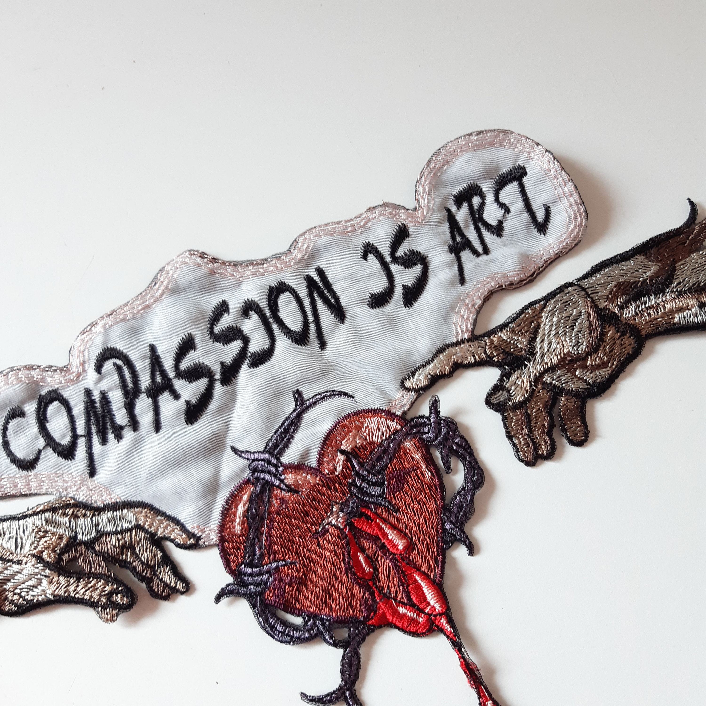 Moks418(p) Embroidered Patch - Compassion is Art - Sacred Heart of ...
