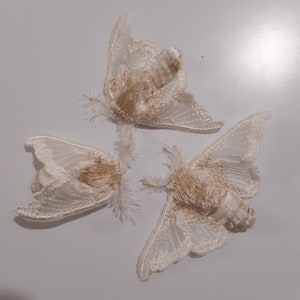 Moks413(p) Silk Moth Patch (one Moth) - Silkworm Embroidery Patch ...