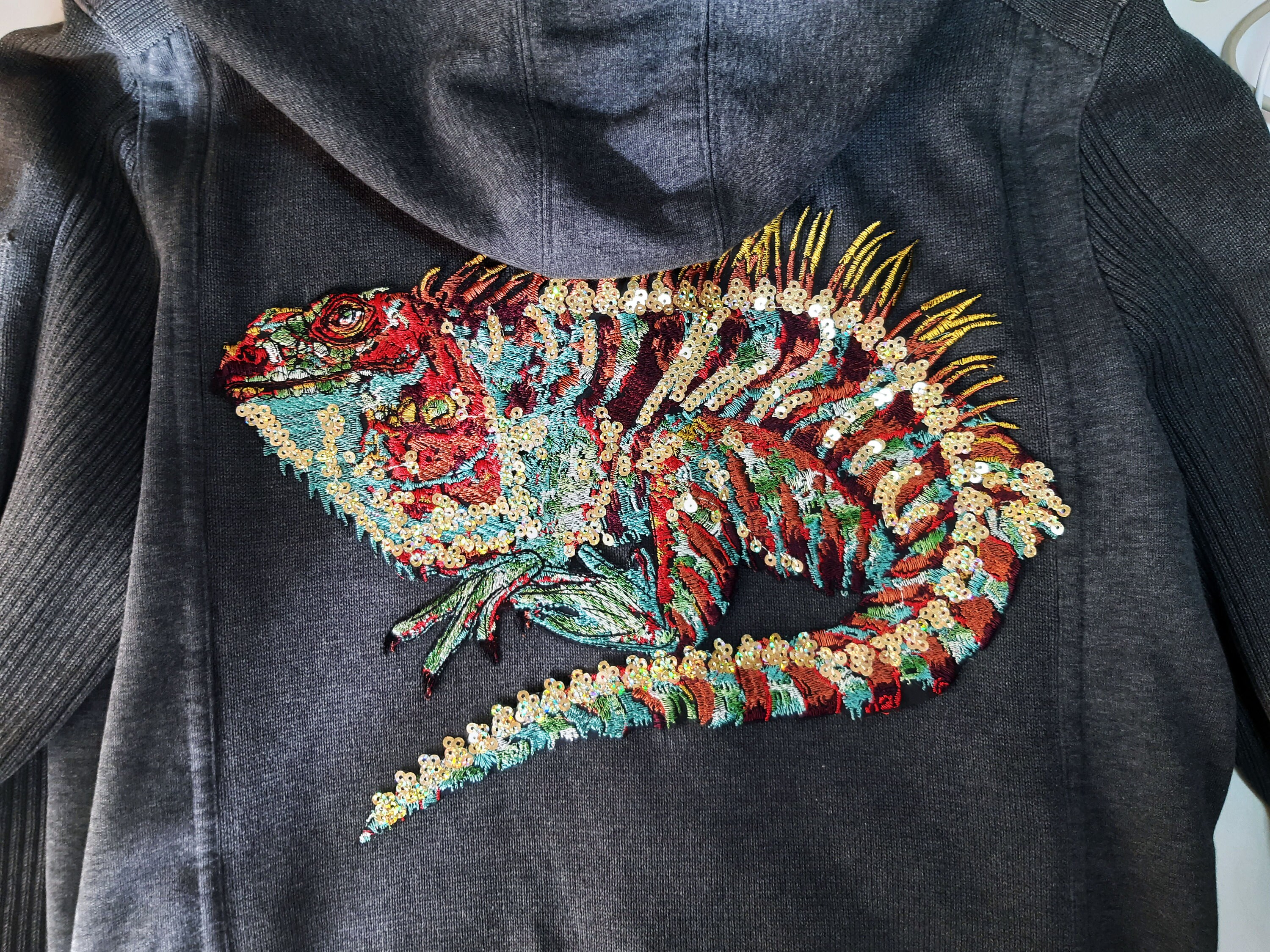 Moks299(p) Iguana Large Patch Embroidered Patch Fashion Patch - Etsy