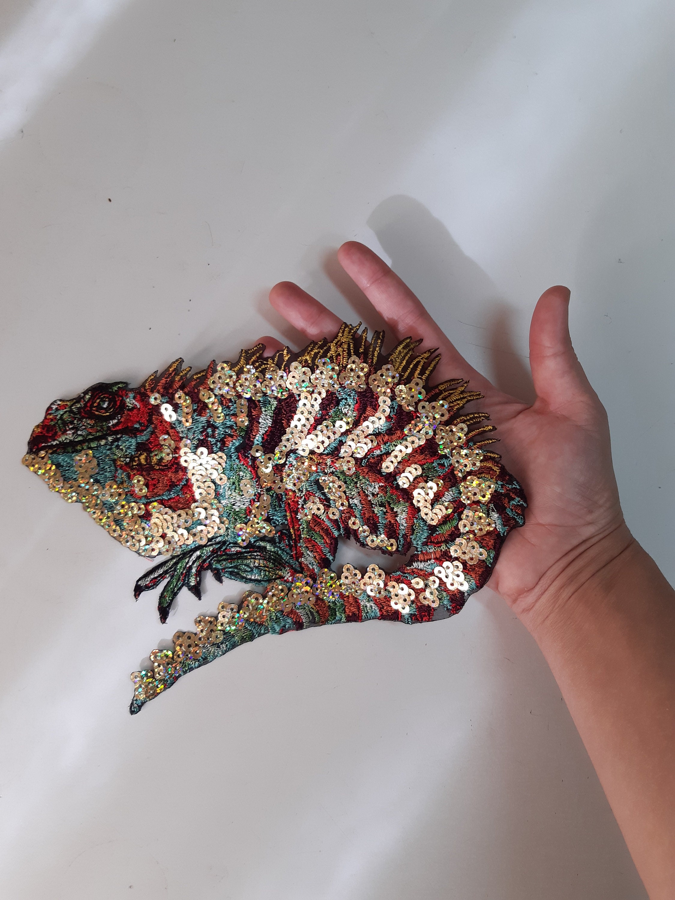 Moks300(p) Iguana Embroidered Patch, Animal Patch - Etsy