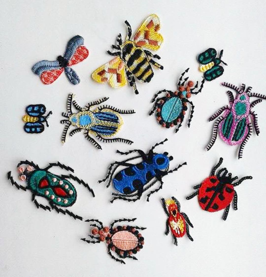 Moks13(p) Set 12 Pieces Styled Bugs Insects Embroidery Patches Set - Etsy