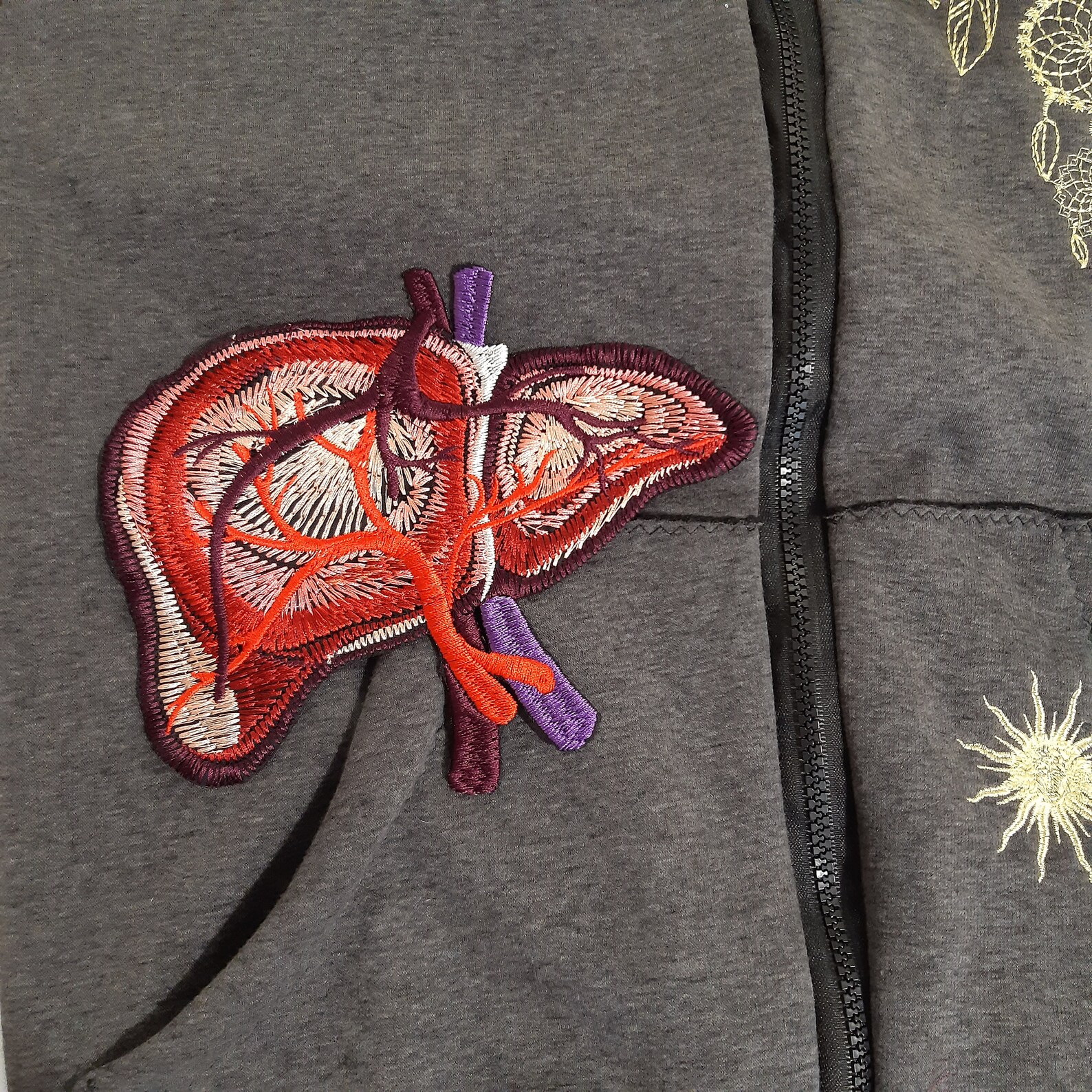 Moks427p Anatomical Liver Patch Embroidered Patch - Etsy