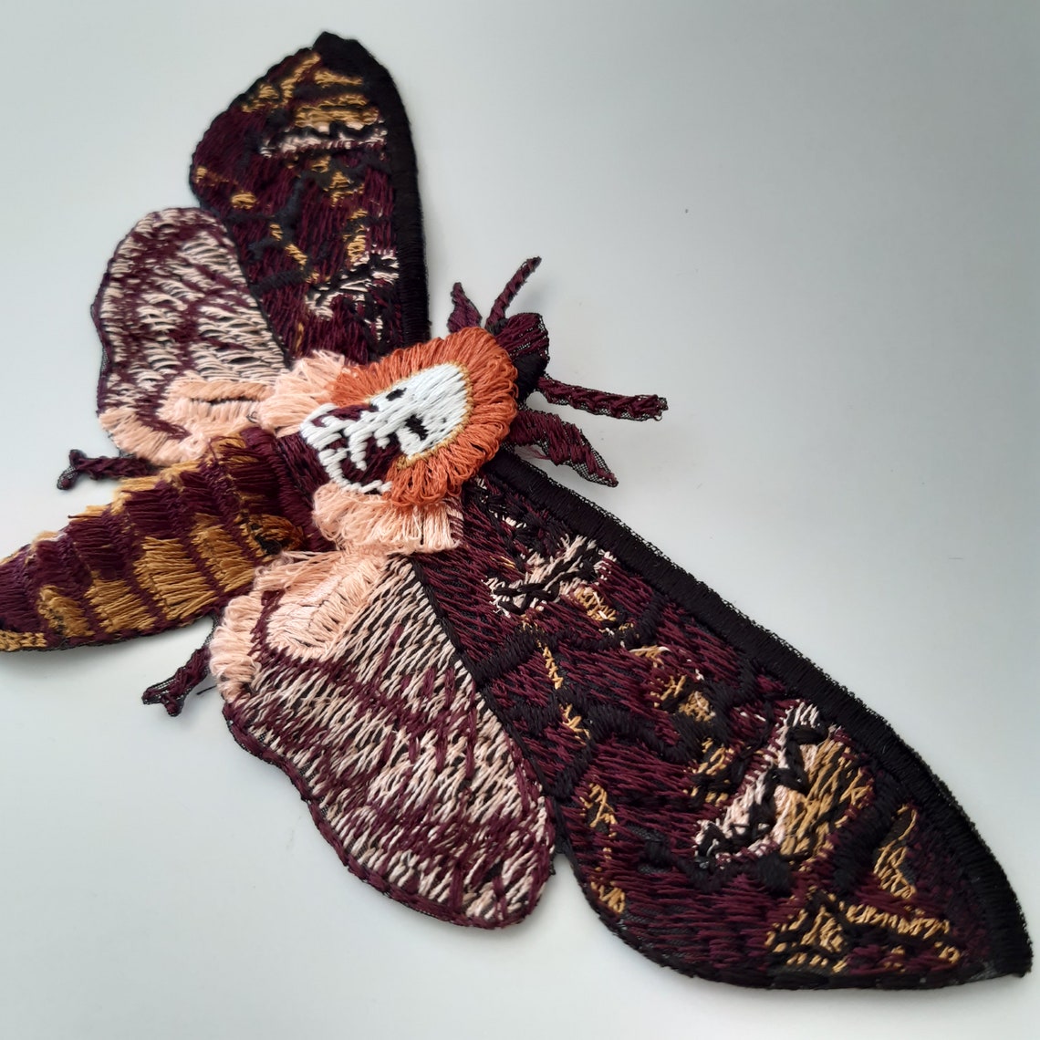 Moksp387 Large Patch Dead Head Moth Insect Embroidered | Etsy
