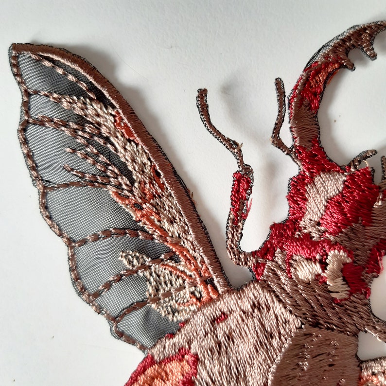 Moks415p Stag Beetle Embroidered Patch Nature Patch | Etsy