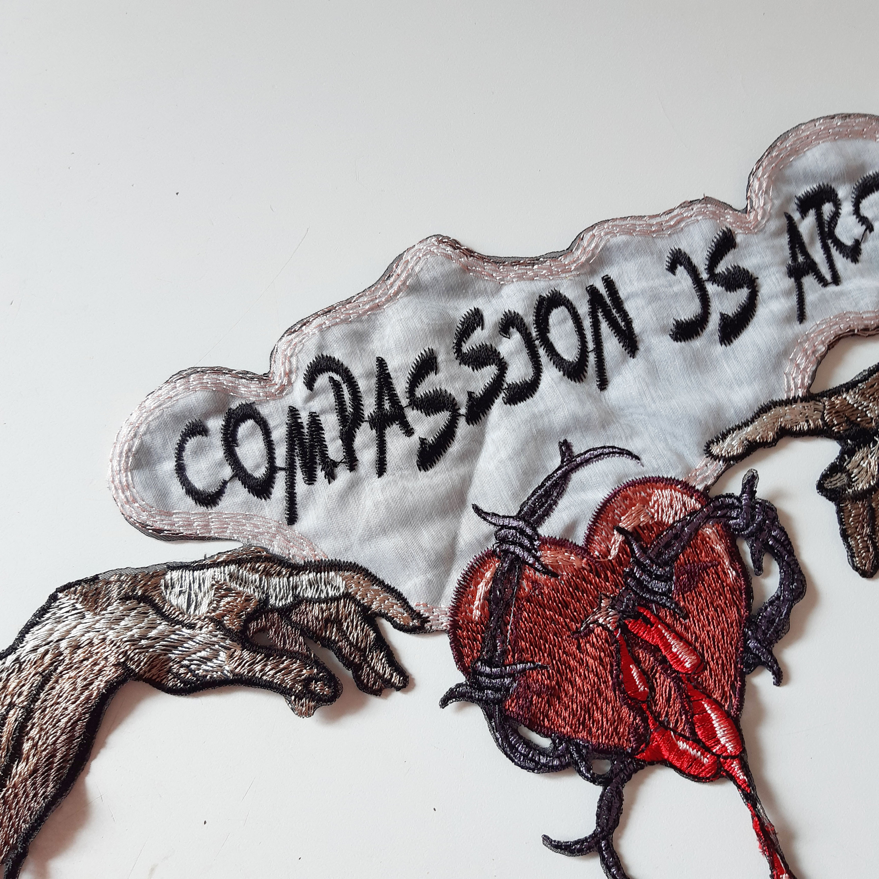 Moks418(p) Embroidered Patch - Compassion is Art - Sacred Heart of ...