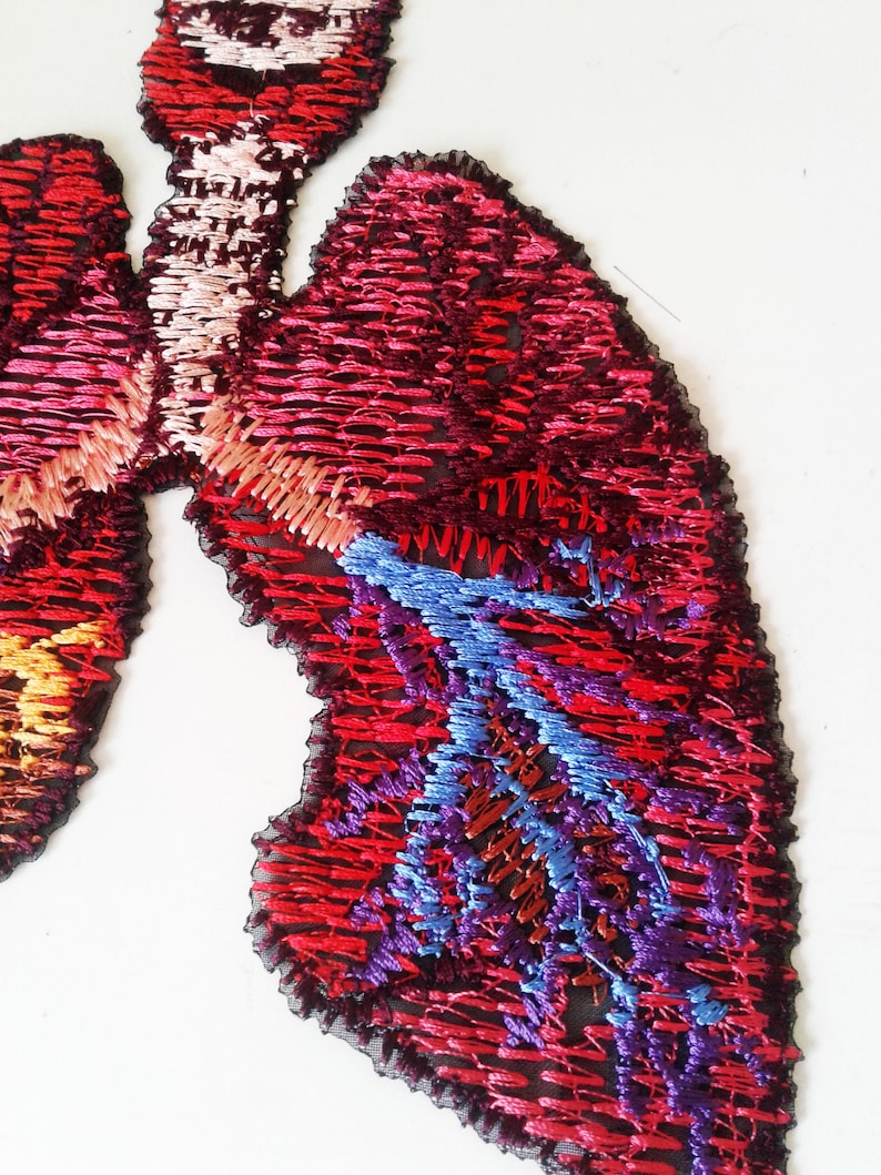 Moks190p Lungs Embroidered Patch Human Organs Patch - Etsy