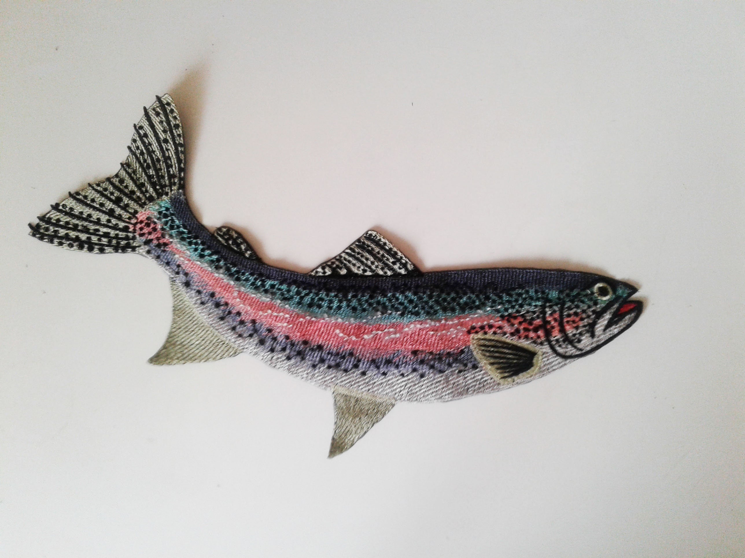 Moks175p Fish Embroidered Patch Rainbow Trout - Etsy