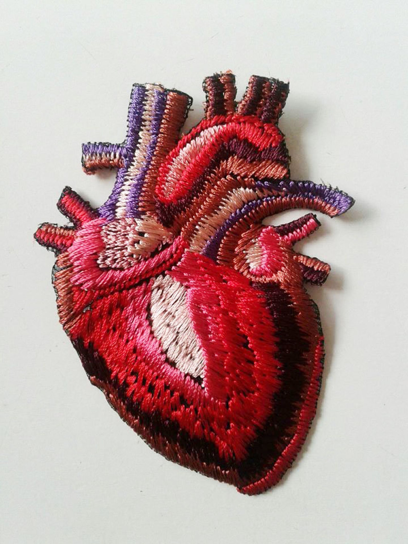 Moks152p Heart Patch Anatomical Heart Patch Embroidered - Etsy