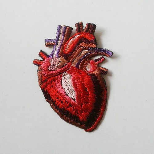 Moks152p Heart Patch Anatomical Heart Patch Embroidered - Etsy