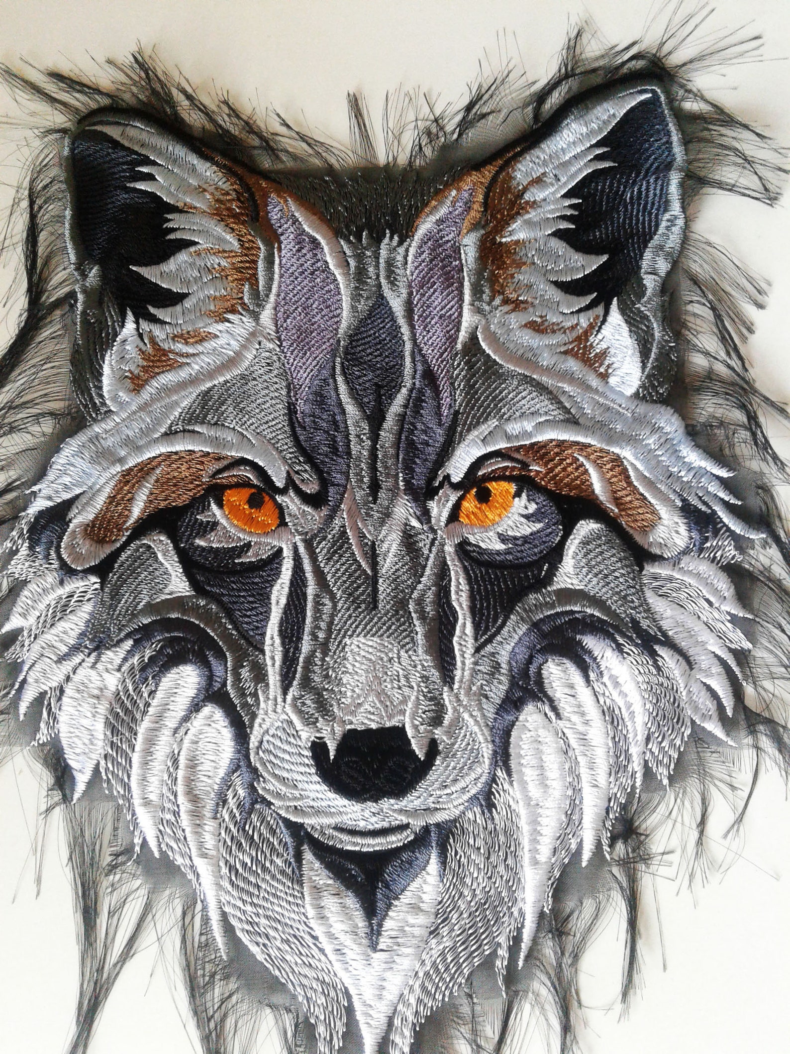 Moks246(p) Gray Fox Embroidered Patch - Large Patch - Etsy