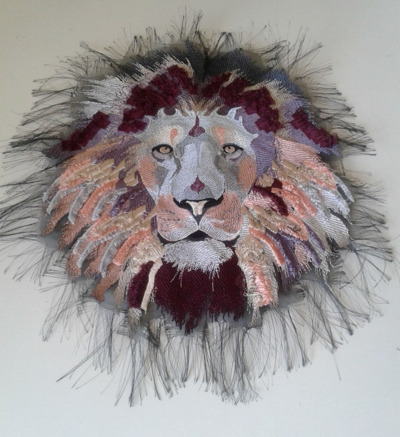 Moks197p lion large embroidered patch | Etsy