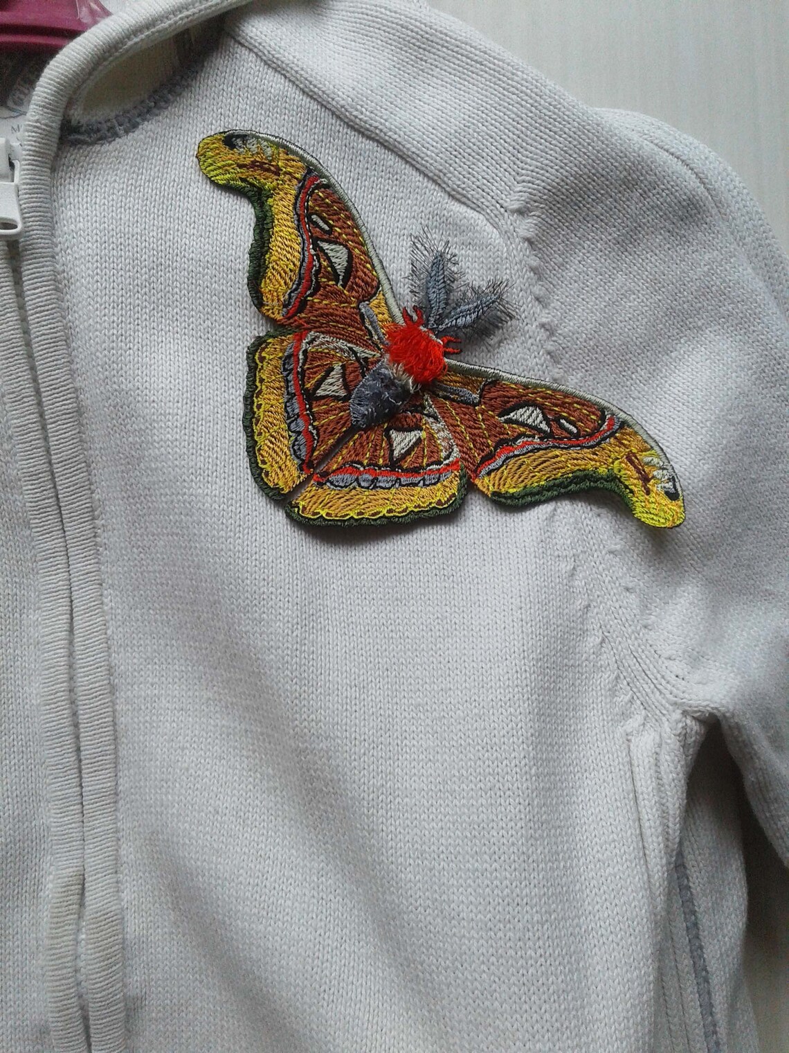 Moks218p atlas moth embroidered patch | Etsy
