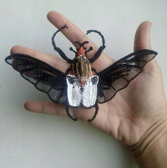Moks62p Beetle Goliath Insect Embroidered Patch | Etsy
