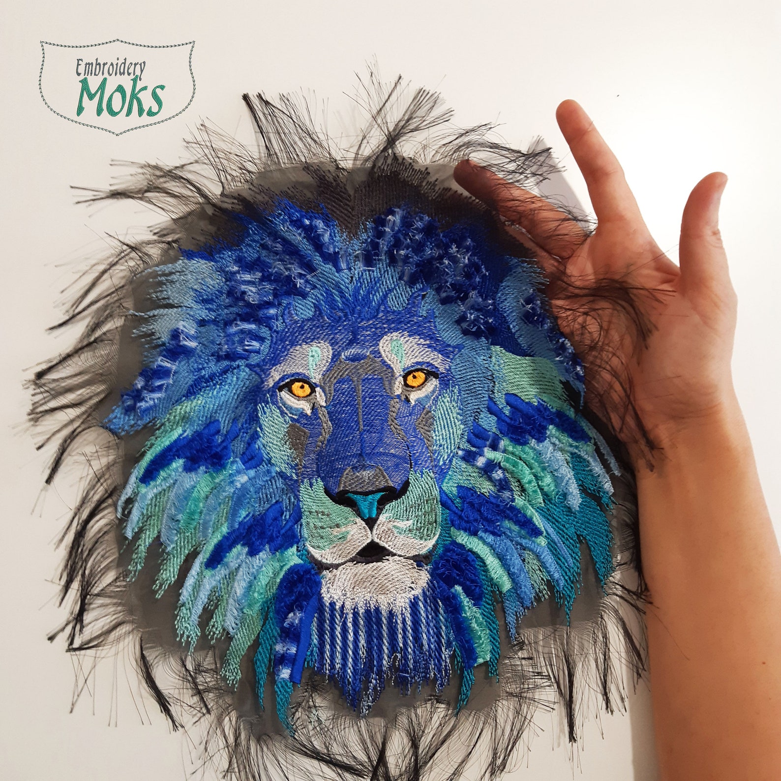 Moks370(p) Large Patch - Animal Patch - Blue Lion Patch - Etsy