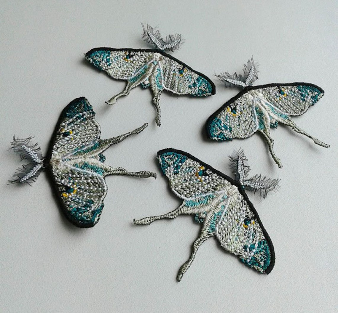 Moks128p Set of 4 Pieces Patch Luna Moth Wing Patch Insect - Etsy