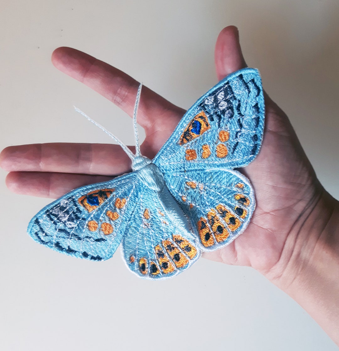 Moks347(p) Blue Butterfly Embroidered Patch - Nature Patch - Etsy
