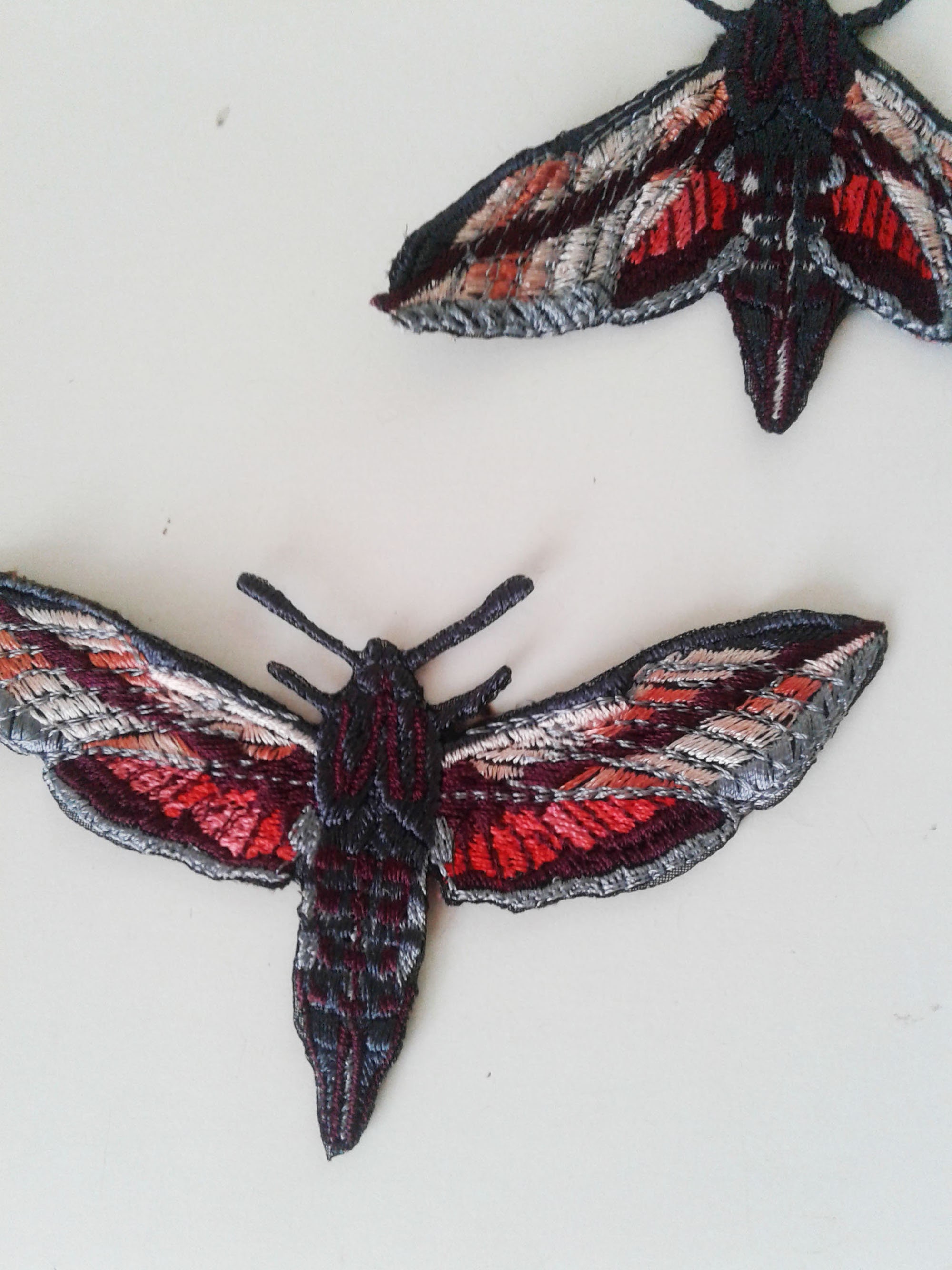 Moks227p Set of Two Hummingbird Hawk-moth Embroidered Patch - Etsy