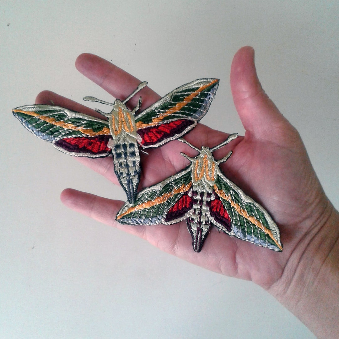 Moks228(p) Couple Moth Embroidered Patch, Hummingbird Butterfly Patch ...