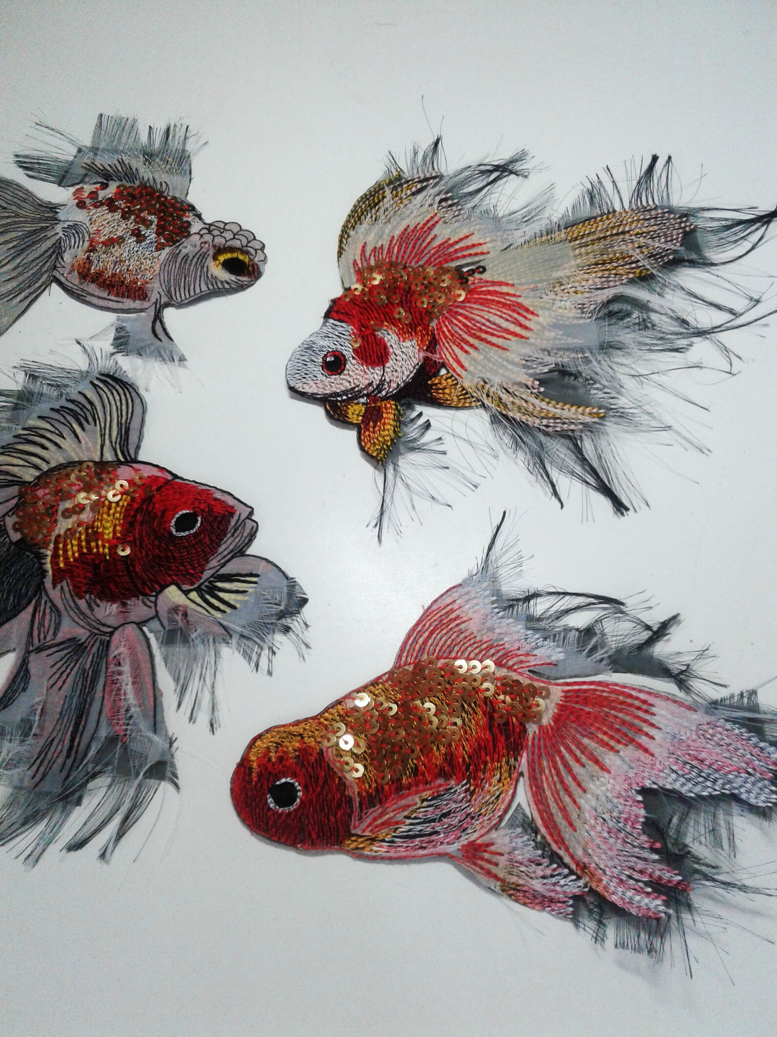 Moks238(p) Set of 4 Goldfish Large Embroidered Patches - Etsy