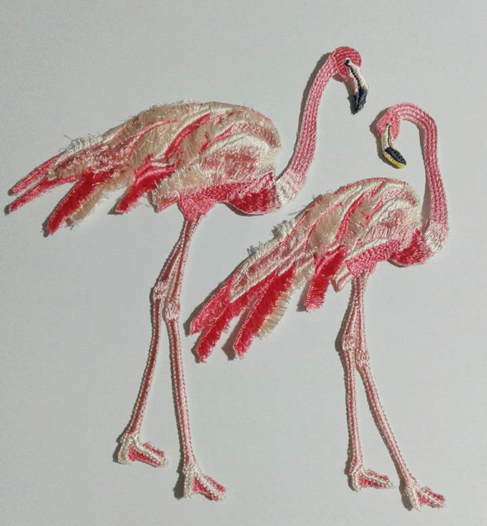 Moks124(p) Set Birds Pink Flamingos Embroidered Patches - Etsy