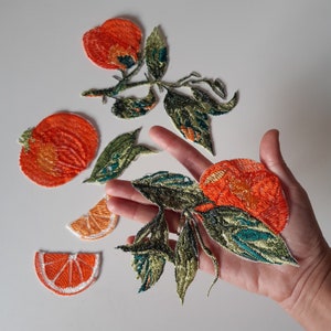 Moks417(p) Set Fruit Orange Patch, Set Embroidered Patches, Vegetable ...