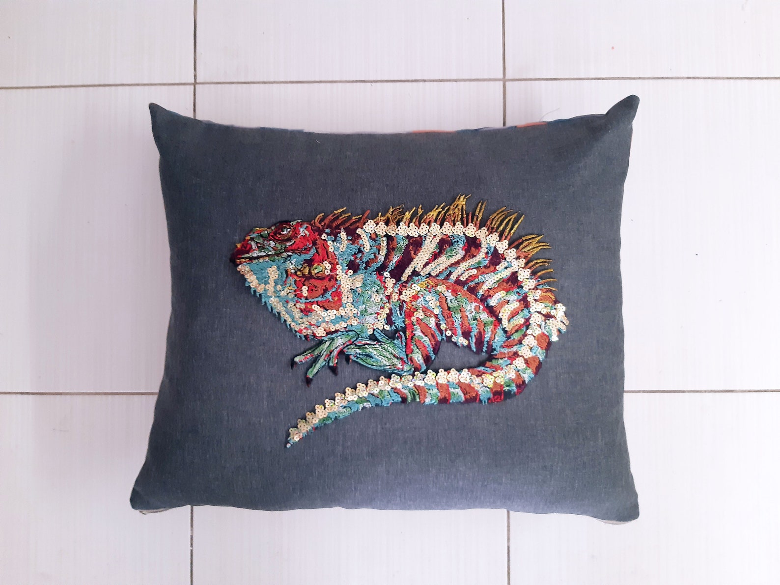 Moks299(p) Iguana Large Patch Embroidered Patch Fashion Patch - Etsy