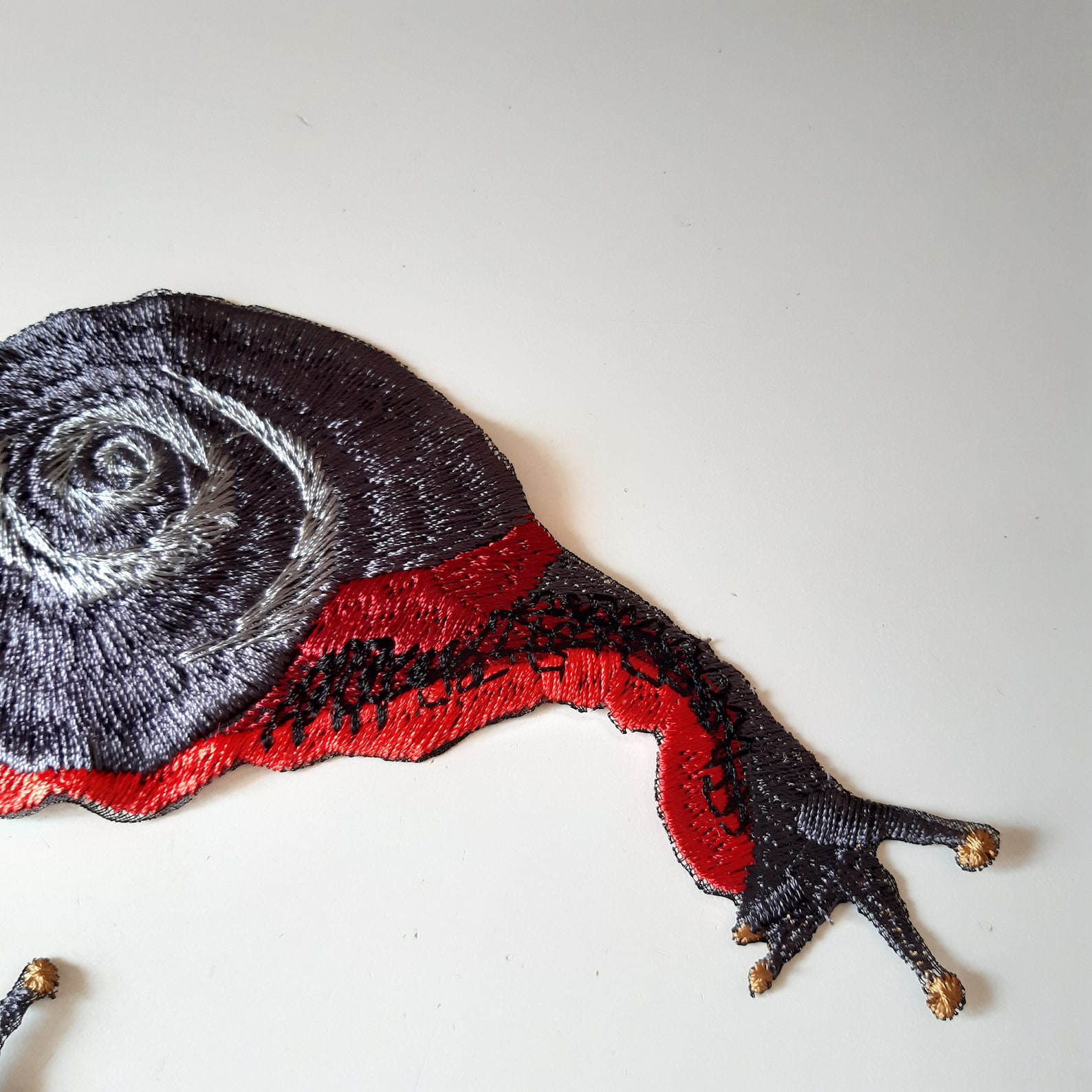 Moks483 two fire snail embroidery patch vampire snail shell | Etsy