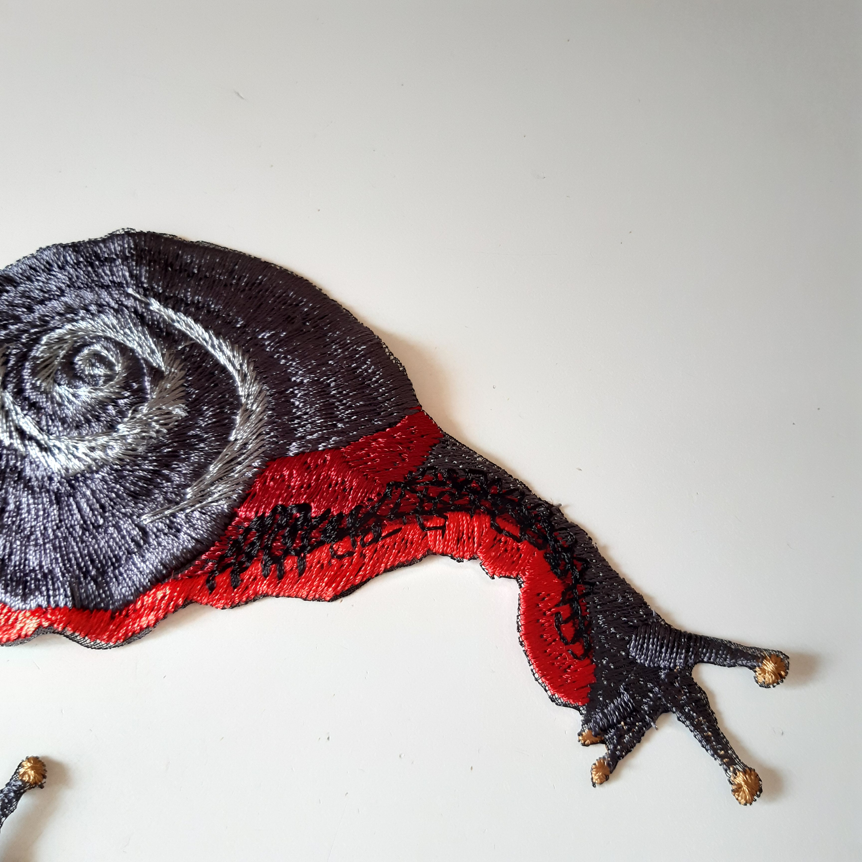 Moks483 two fire snail embroidery patch vampire snail shell | Etsy