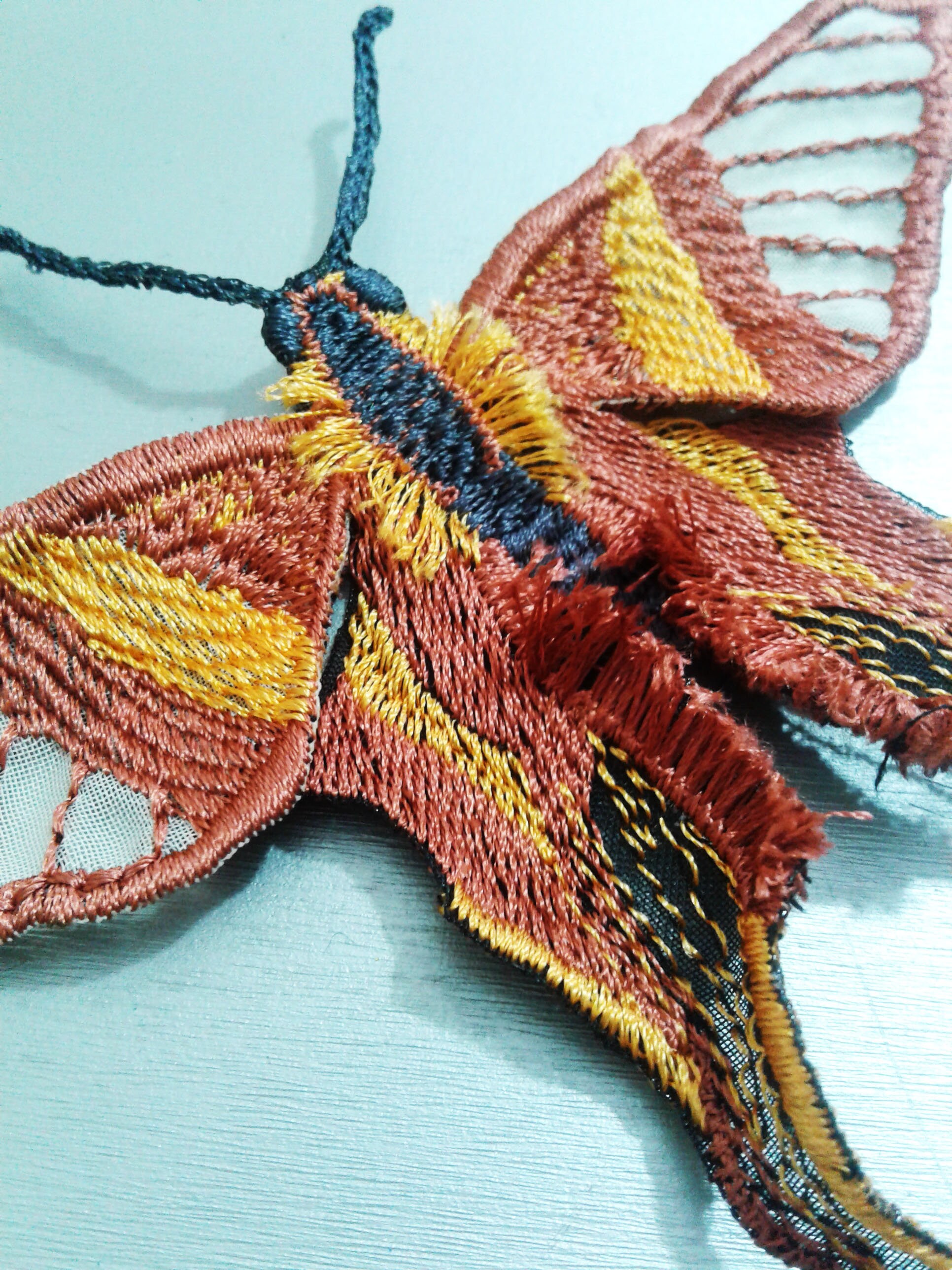 Moks169(p) Rust Butterfly Embroidered Patch, Not-quite Orange Color - Etsy