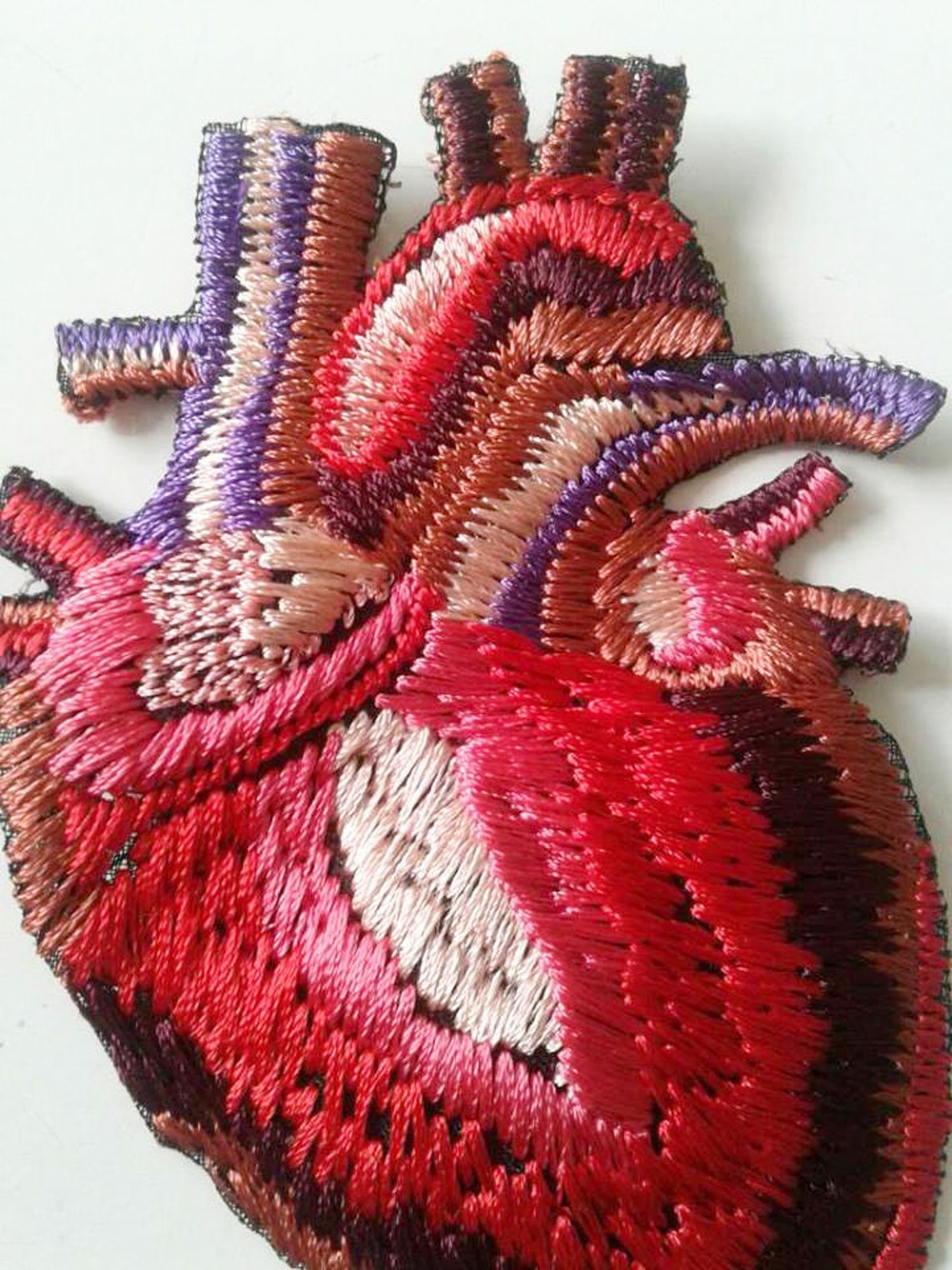 Moks152p Heart Patch Anatomical Heart Patch Embroidered - Etsy