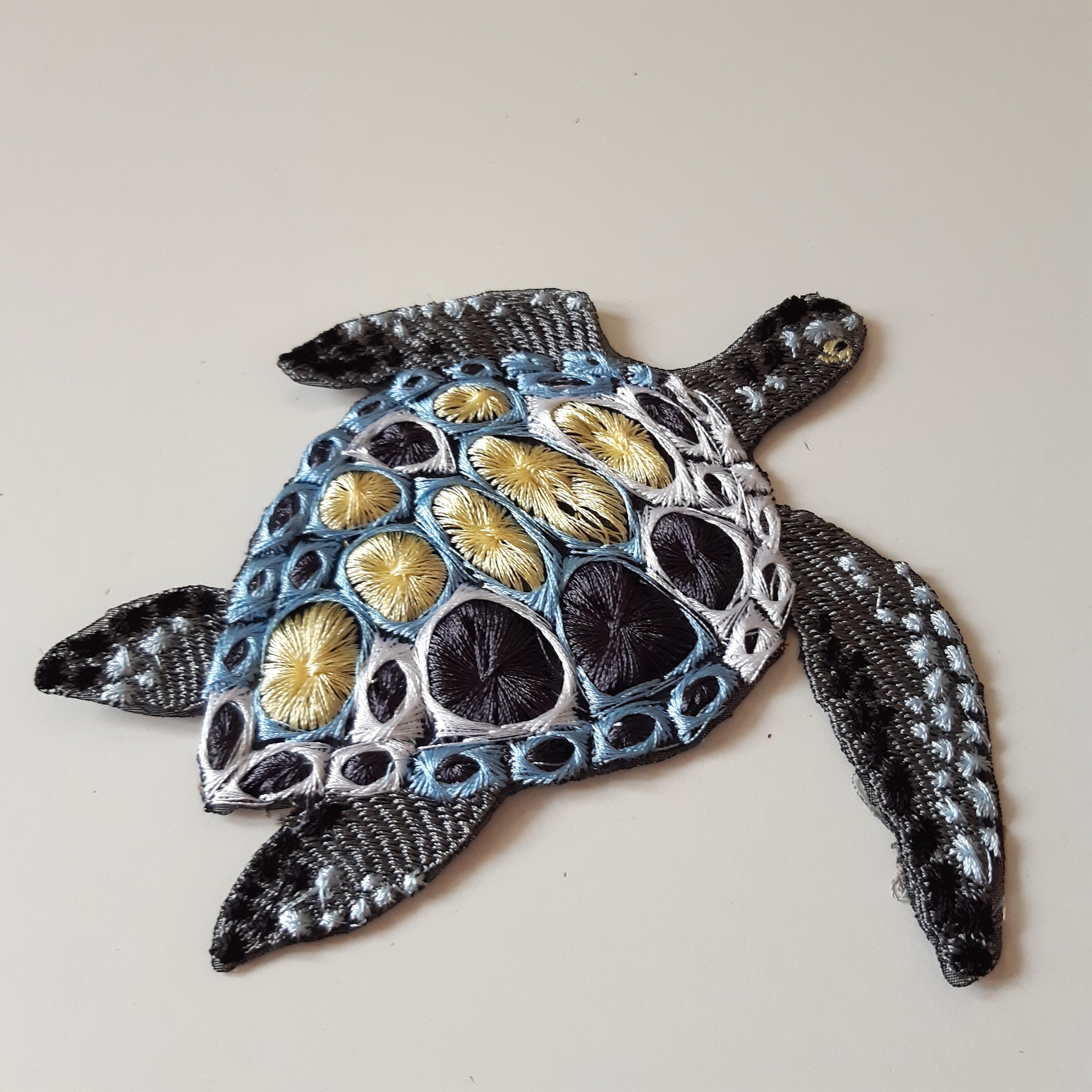 Moks422 Sea Turtle Turquoise Tortoise Embroidered Patch Big | Etsy