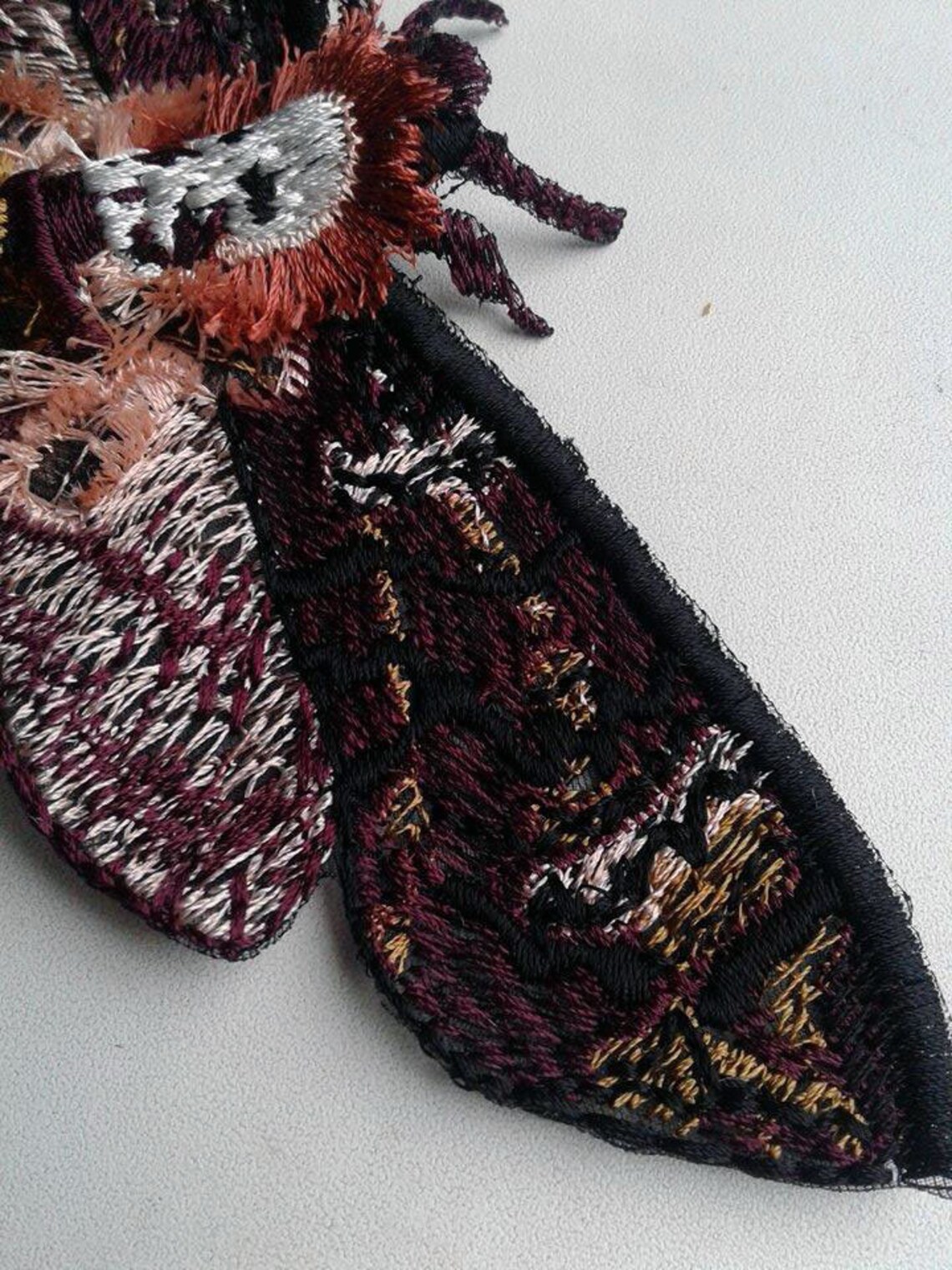 Moks60(p) Butterfly Dead Head (big) Insect Embroidered Patch ...