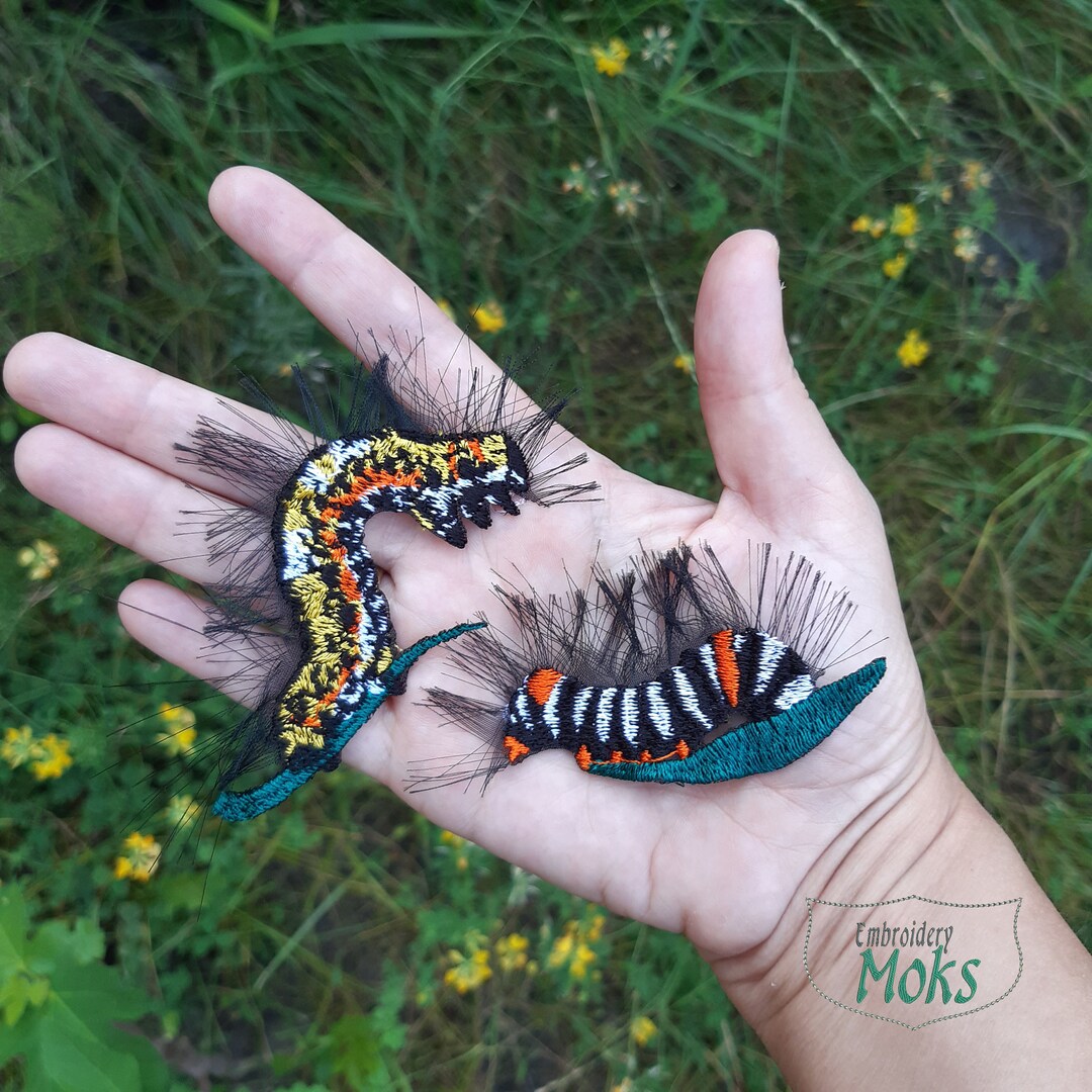 Moks374(p) Couple Embroidered Patch - Insect - Natural Larvae of ...