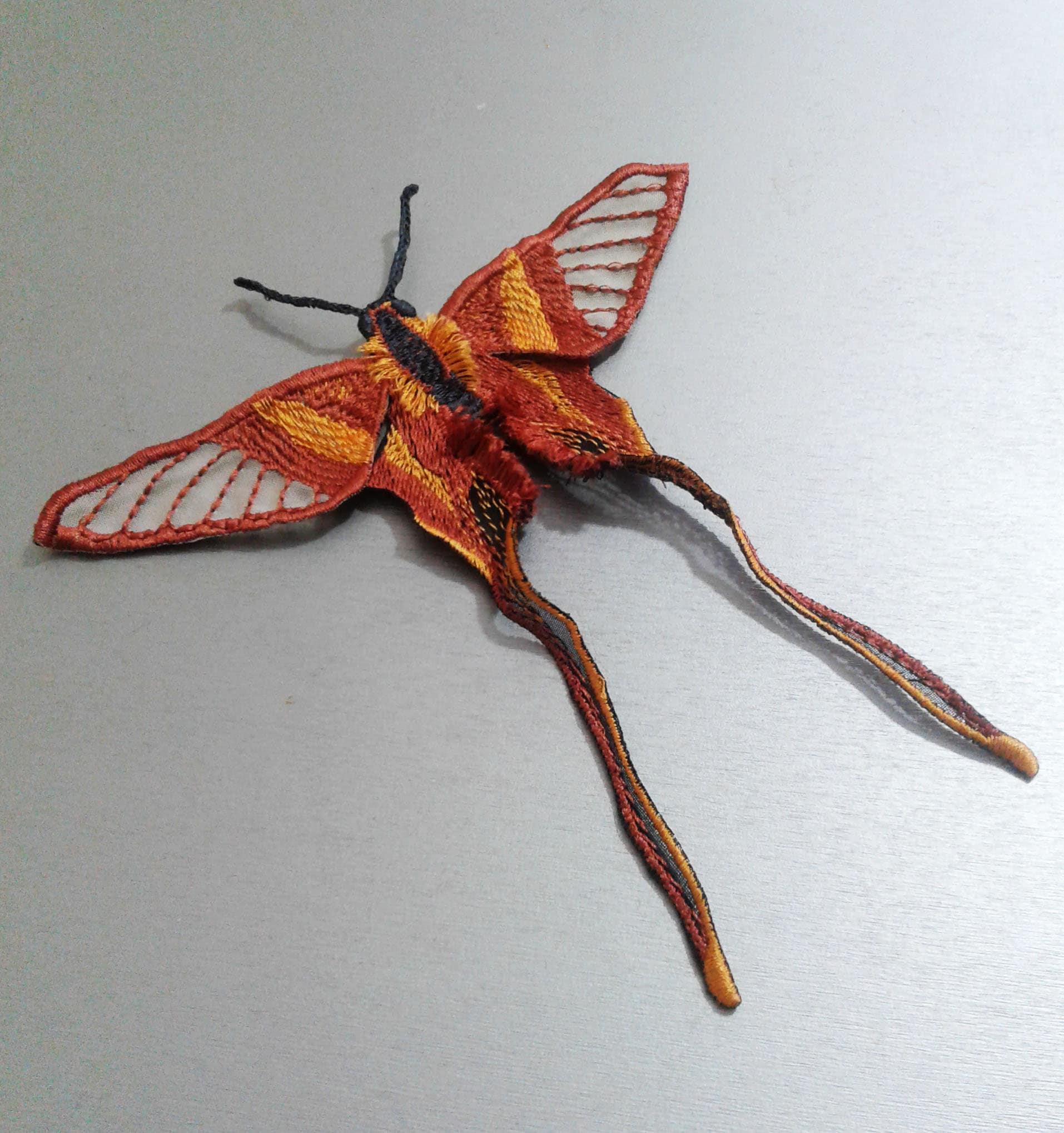 Moks169(p) Rust Butterfly Embroidered Patch, Not-quite Orange Color - Etsy