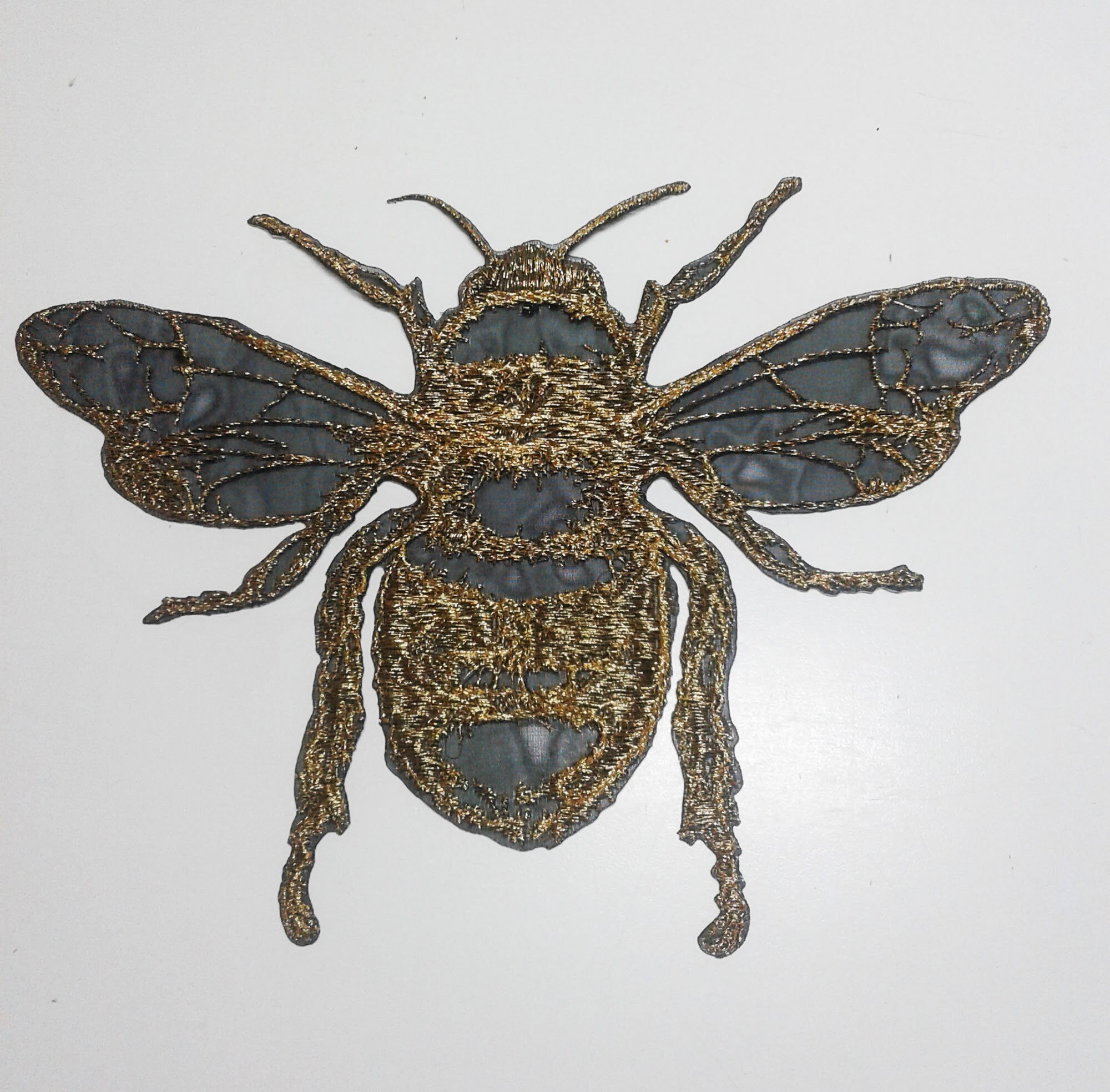 Moks270(p) Golden Bee Embroidered Patch, Large Patch - Etsy