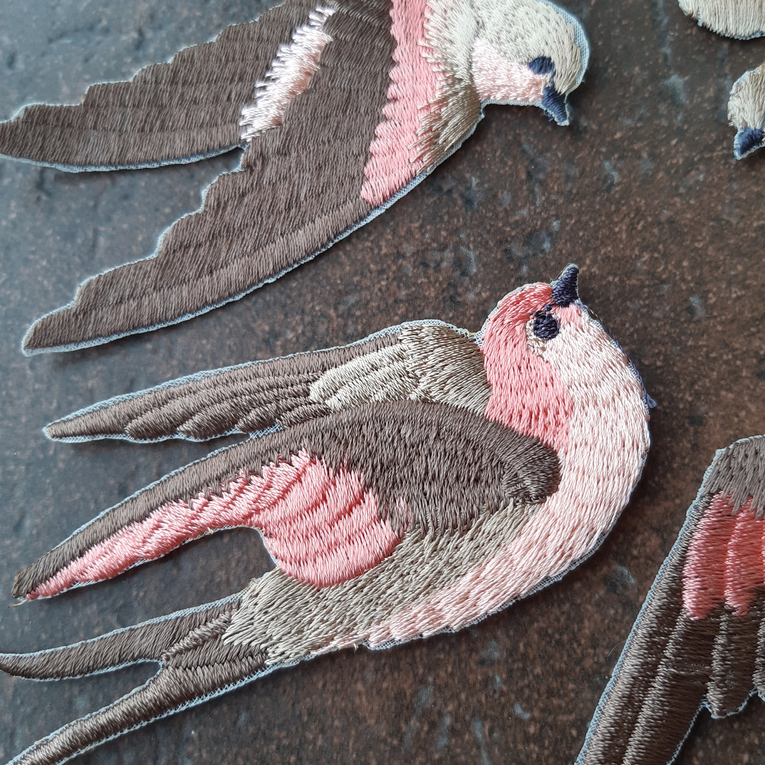 Moks401 set of 4 pcs bird patch pink swallows aesthetic | Etsy