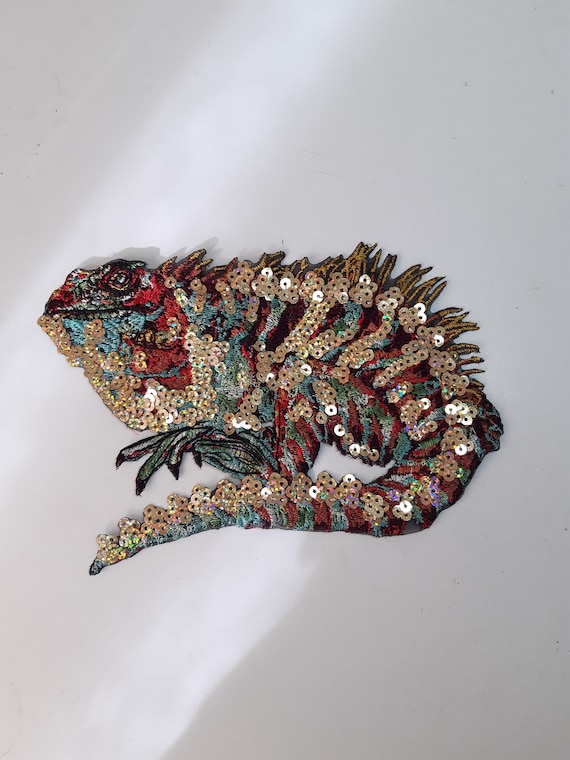 Moks300p Iguana Embroidered Patch Animal Patch - Etsy