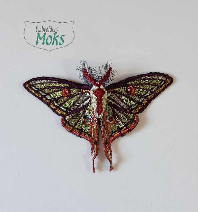Moks371p Moth Embroidery Patch Spanish Moon Moth - Etsy