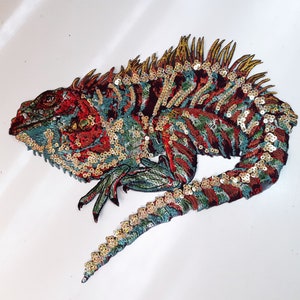 Moks299(p) Iguana Large Patch Embroidered Patch Fashion Patch - Etsy