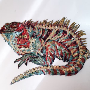 Moks299(p) Iguana Large Patch Embroidered Patch Fashion Patch - Etsy