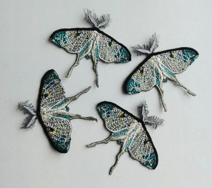 Moks128p Set of 4 Pieces Patch Luna Moth Wing Patch Insect - Etsy