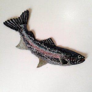 Moks178(p) Fish Patch / Sew on Embroidery - Patch for Jackets ...