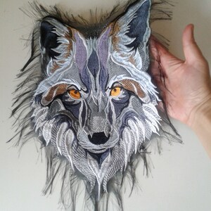 Moks246(p) Gray Fox Embroidered Patch - Large Patch - Etsy