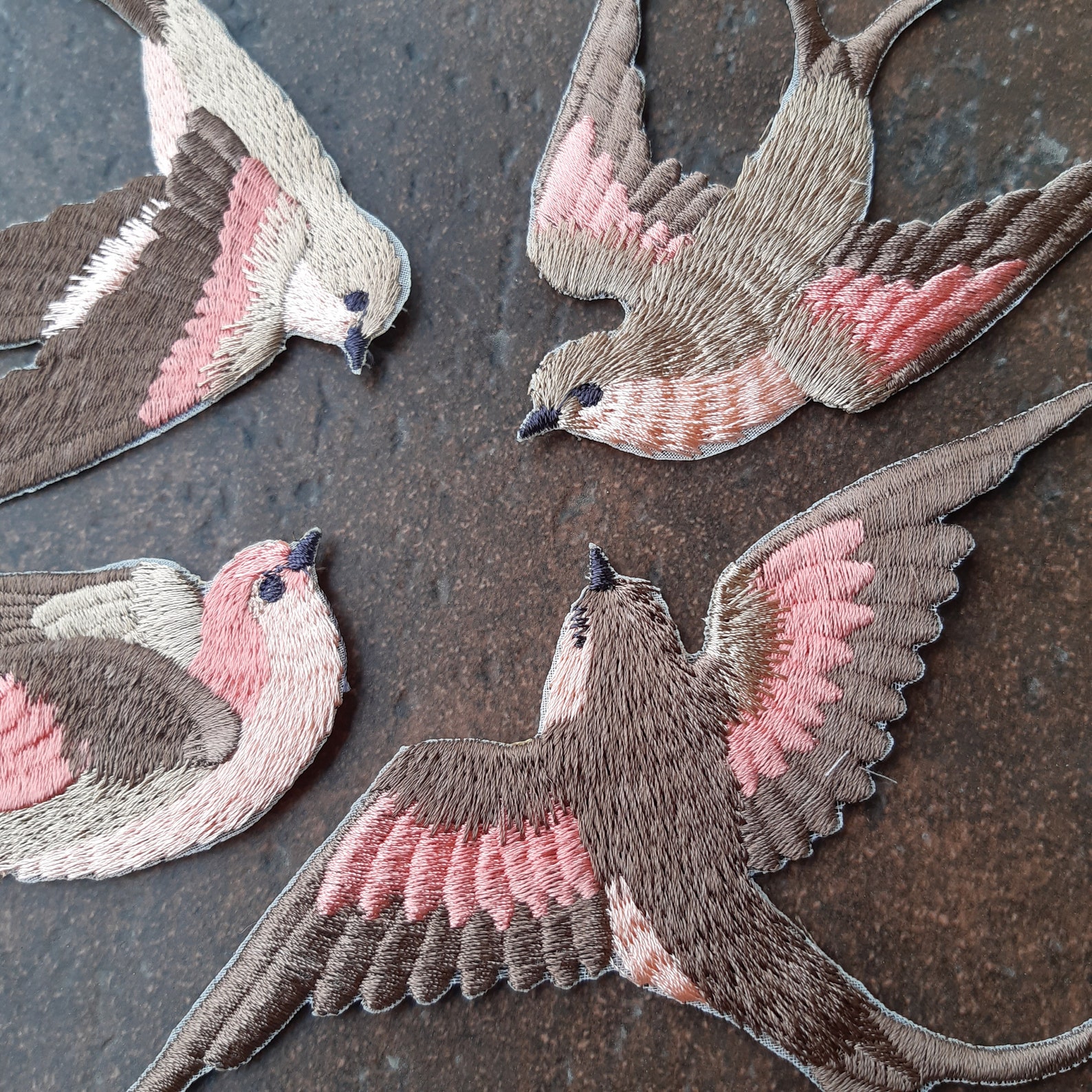 Moks401 Set of 4 Pcs Bird Patch Pink Swallows Aesthetic - Etsy
