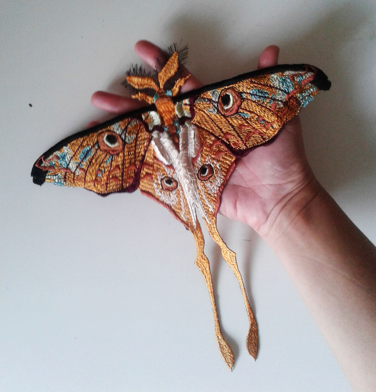 Moks188p Large Comet Moth Embroidered Patch - Etsy