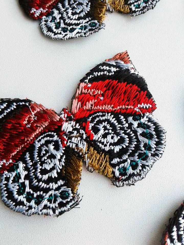Moks106(p) Set 4 Pieces Butterfly 88 Diaethria Anna Insect Embroidered ...