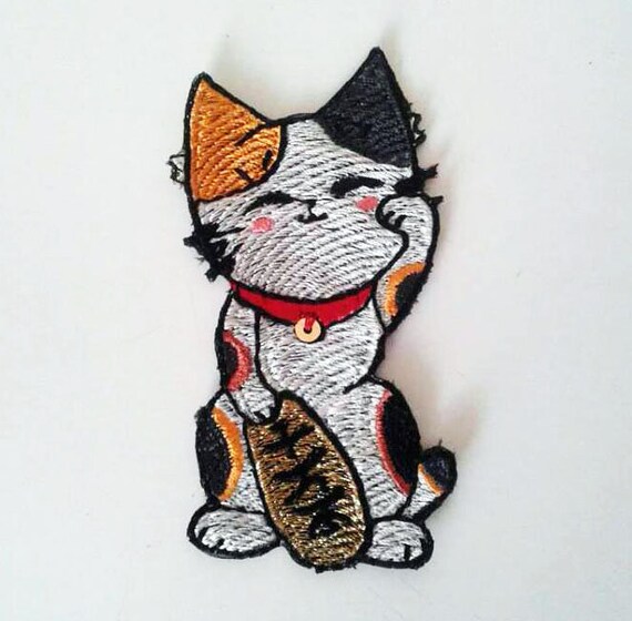 Alisia3 Cat Maneki-neko Embroidered Patch - Etsy