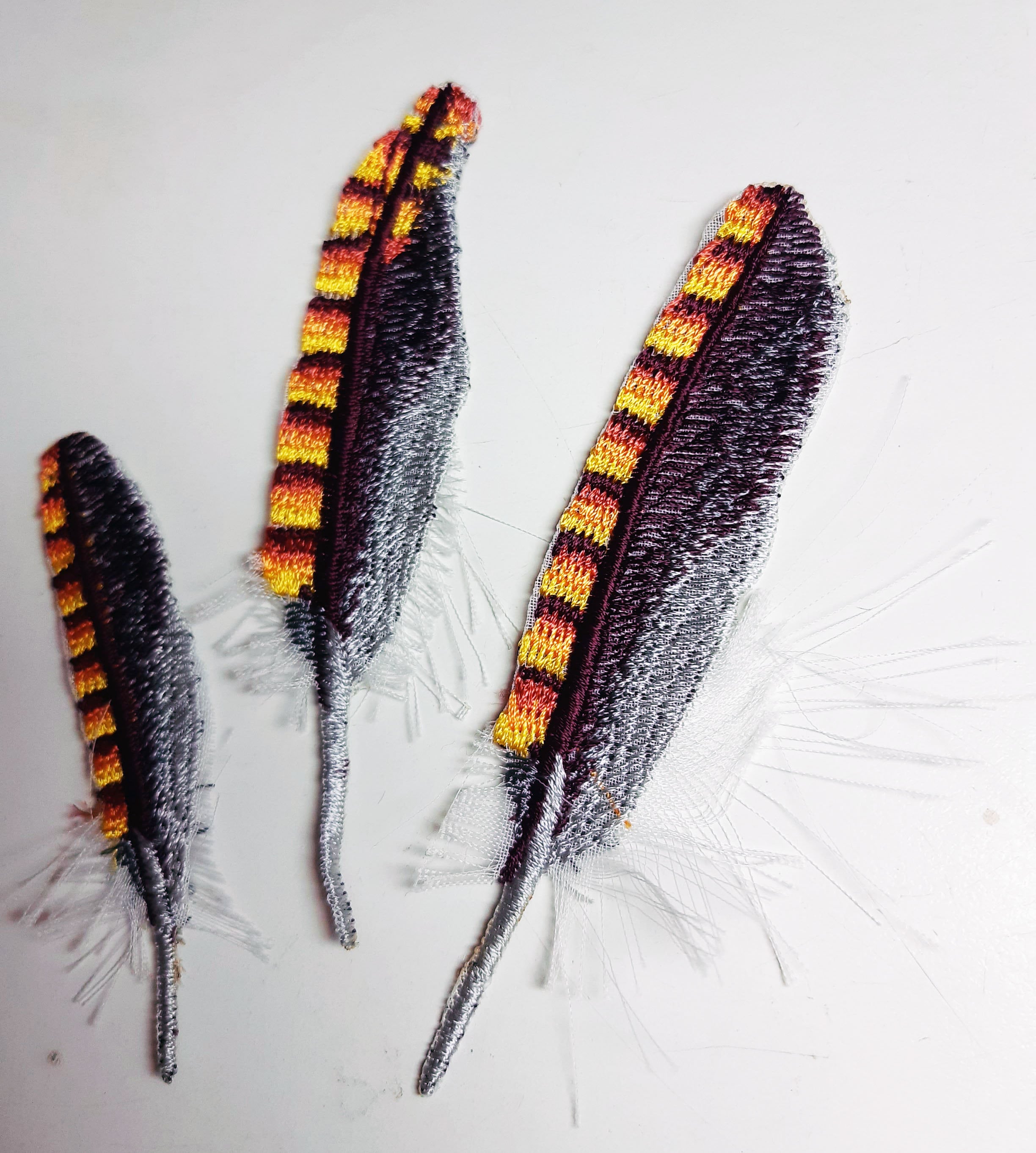 Moks272p Set of Feathers Patches Embroidered Patch | Etsy